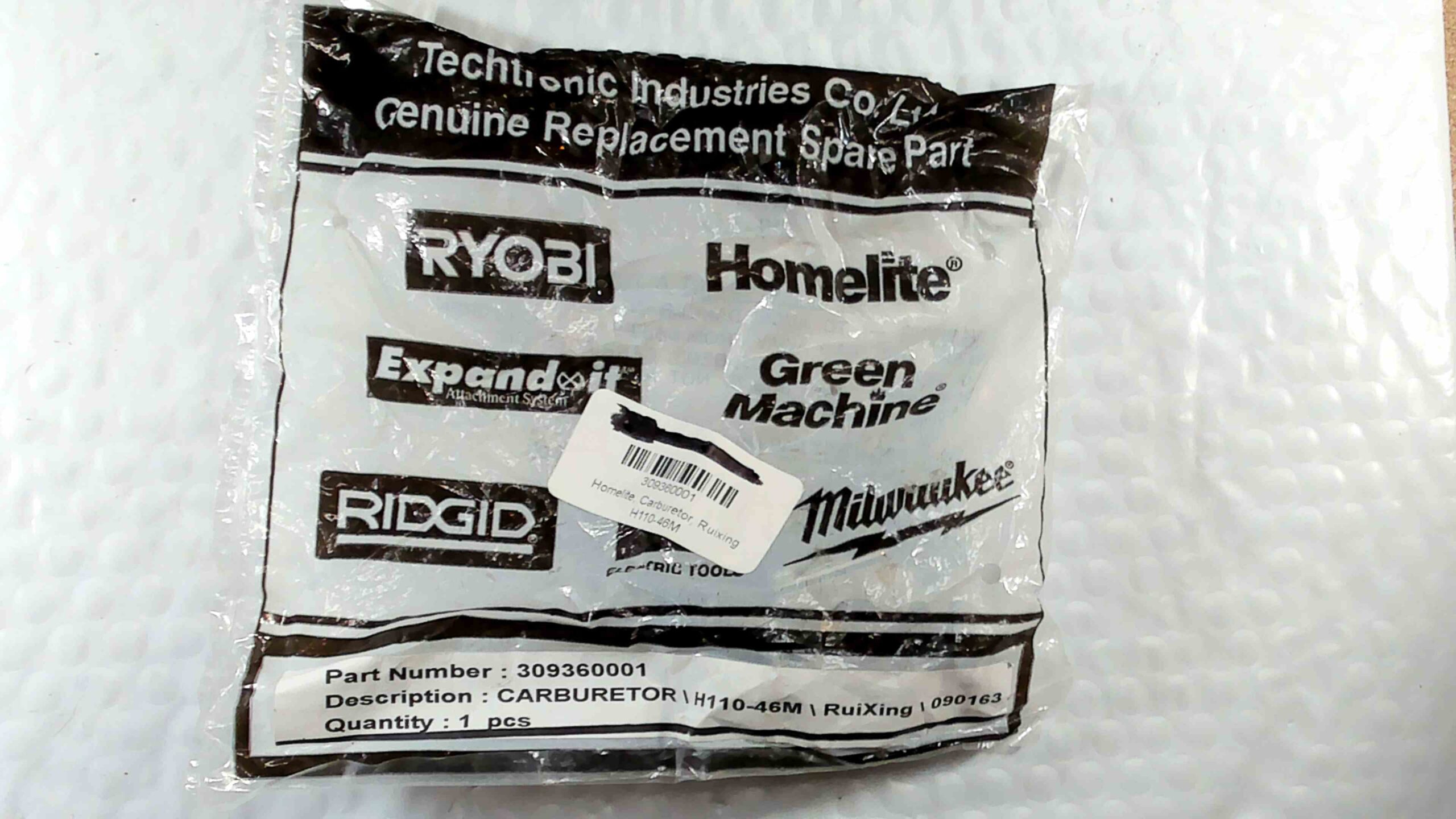 309360001 Homelite Carburetor H110-46M/090163 - Finney's Part Depot